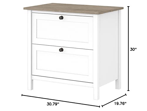 Bush Furniture Mayfield 2 Drawer Lateral File Cabinet, Pure White and Shiplap Gray