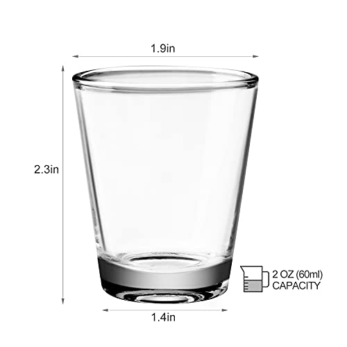 Encheng 2oz Shot Glasses,Liqueue Glasses Spirits Glasses,Cordial Glass Tequila Shooter Glass,Small Alcholo Glass Cups,Shot Cups Whisky Glass Vodka Glass,Mini Drinking Cups 42pack