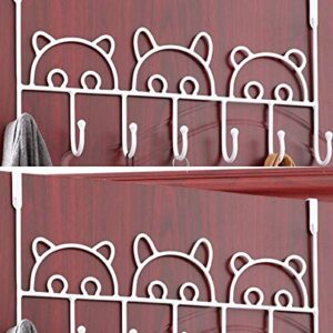 SHIMAJEE Animal Hanger Rack ( Set of 2 ) Over The Door Hanger Rack, Decorative Metal Door Hanger Holder for Coats, Clothes, Hats (White)