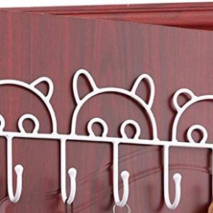 SHIMAJEE Animal Hanger Rack ( Set of 2 ) Over The Door Hanger Rack, Decorative Metal Door Hanger Holder for Coats, Clothes, Hats (White)