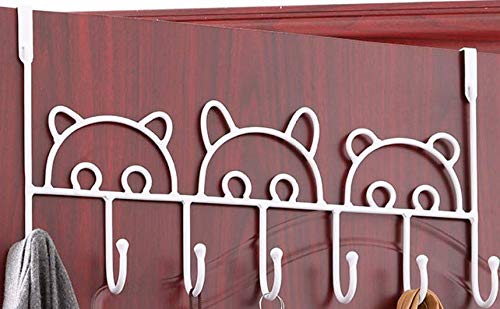 SHIMAJEE Animal Hanger Rack ( Set of 2 ) Over The Door Hanger Rack, Decorative Metal Door Hanger Holder for Coats, Clothes, Hats (White)