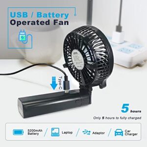 shinic Portable Handheld Fans 5200mAh, Rechargeable Personal Hand Fan with Power Bank, 5-20 Hrs Work Time, 3 Levels Strong Wind, 180° Foldable, Rechargeable Fan Portable for Outdoor Camping Travel