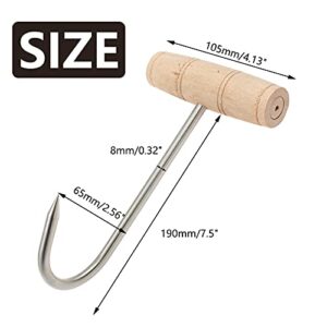 Bonsicoky 2PCS Meat Hooks for Butchering, 7 Inch Stainless Steel T Shaped Butcher Hooks for Butcher Shop, Fish Shop, Roast Duck Restaurant