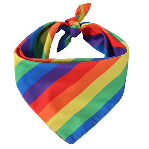 LATFZ 1/2 Pack Rainbow Dog Bandanas LGBT Pride Day Rainbow Bandannas Scarf Bibs Scarf Set for Dog Cat Pet Collar (1Pack)