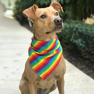 LATFZ 1/2 Pack Rainbow Dog Bandanas LGBT Pride Day Rainbow Bandannas Scarf Bibs Scarf Set for Dog Cat Pet Collar (1Pack)