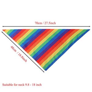 LATFZ 1/2 Pack Rainbow Dog Bandanas LGBT Pride Day Rainbow Bandannas Scarf Bibs Scarf Set for Dog Cat Pet Collar (1Pack)