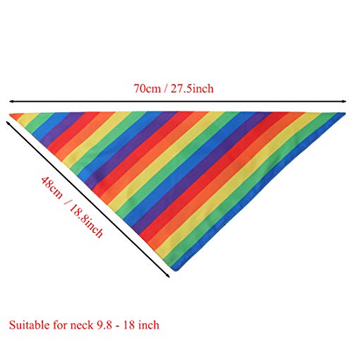 LATFZ 1/2 Pack Rainbow Dog Bandanas LGBT Pride Day Rainbow Bandannas Scarf Bibs Scarf Set for Dog Cat Pet Collar (1Pack)