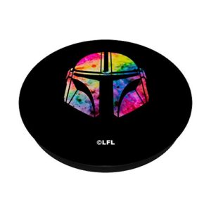 Star Wars The Mandalorian Beskar Helmet Rainbow Tie Dye PopSockets PopGrip: Swappable Grip for Phones & Tablets