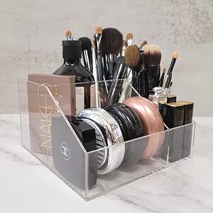 makeup organizers and storage, bathroom counter organizer, skincare organizer, lipstick holder, clear acrylic makeup brush organizer holder