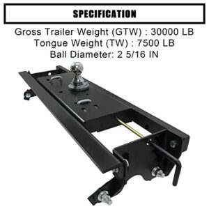 ECOTRIC 2-5/16" Double Lock Gooseneck Trailer Hitch Kit Compatible with 2015-2020 Ford F150