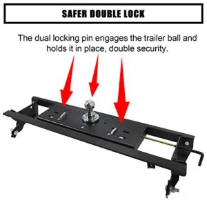 ECOTRIC 2-5/16" Double Lock Gooseneck Trailer Hitch Kit Compatible with 2015-2020 Ford F150