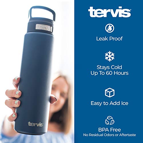 Tervis Etta Vee Triple Walled Insulated Tumbler Travel Cup Keeps Drinks Cold, 24oz Wide Mouth Bottle - Stainless Steel, Americana Stars