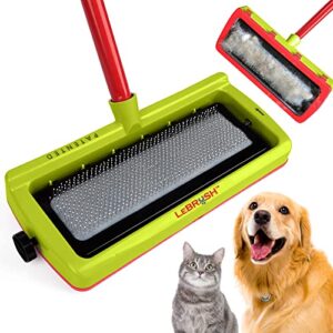 lebrush 2.0 pet hair remover for carpet for short & long cat, dog hair | remover for carpet & couch, carpet rake, pet hair removal tool, carpet broom, pet hair rake, dog fur remover