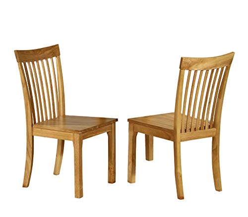 Kings Brand Furniture - Kurmer Solid Wood Dining Room Side Chairs, Set of 2, Natural Oak