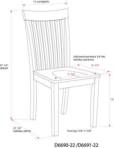 Kings Brand Furniture - Kurmer Solid Wood Dining Room Side Chairs, Set of 2, Natural Oak