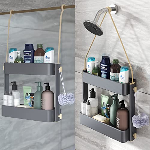 SINOART 2023 Model, Hanging shower head caddy, rust-proof bathroom shower shelf organizer, aluminum, never rust shower organizer for toilets, bathrooms and showers