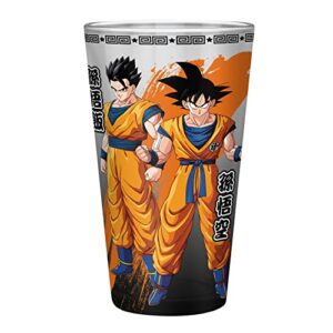 abystyle dragon ball z: kakarot saiyans 1 glass pint size drinking glass 14 oz dbz drinkware home essentials dbz anime manga gifts