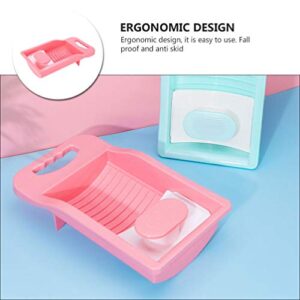 DOITOOL Non-Slip Washing Washboard Plastic Home Laundry Washboard Mini Washboard for Kids Shirts