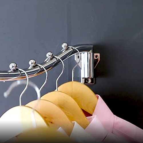 2 Pack Clothes Rack Hangers Folding Coat Hanger Stainless Steel, Clothes Drying Rack Wall Mounted, Space-Saving Foldable Wall Mount Clothes Rail with Swing Arm for Bathroom, Balcony, Wardrobe, Kitchen