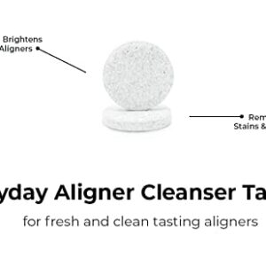 Daily Aligner Cleanser Tablets by PUL - Remove Odors Discoloration Stains & Plaque - Specially Formulated to Clean & Brighten Aligners, Retainers, Dentures, Nightguards & Dental Appliances - 30 Pack