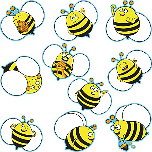 40 Pieces Bees Paper Cut-Outs for Classroom Summer Bee Theme Greeting Cutouts with Glue Point Dots Classroom Party Home Bulletin Board Decorations for Back to School Teacher's Day, 10 Designs