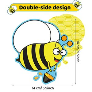 40 Pieces Bees Paper Cut-Outs for Classroom Summer Bee Theme Greeting Cutouts with Glue Point Dots Classroom Party Home Bulletin Board Decorations for Back to School Teacher's Day, 10 Designs