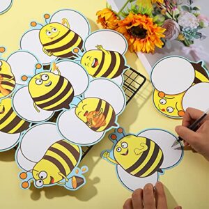 40 Pieces Bees Paper Cut-Outs for Classroom Summer Bee Theme Greeting Cutouts with Glue Point Dots Classroom Party Home Bulletin Board Decorations for Back to School Teacher's Day, 10 Designs