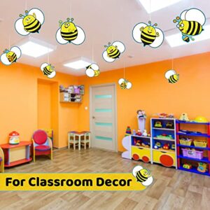 40 Pieces Bees Paper Cut-Outs for Classroom Summer Bee Theme Greeting Cutouts with Glue Point Dots Classroom Party Home Bulletin Board Decorations for Back to School Teacher's Day, 10 Designs