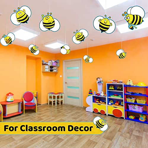 40 Pieces Bees Paper Cut-Outs for Classroom Summer Bee Theme Greeting Cutouts with Glue Point Dots Classroom Party Home Bulletin Board Decorations for Back to School Teacher's Day, 10 Designs