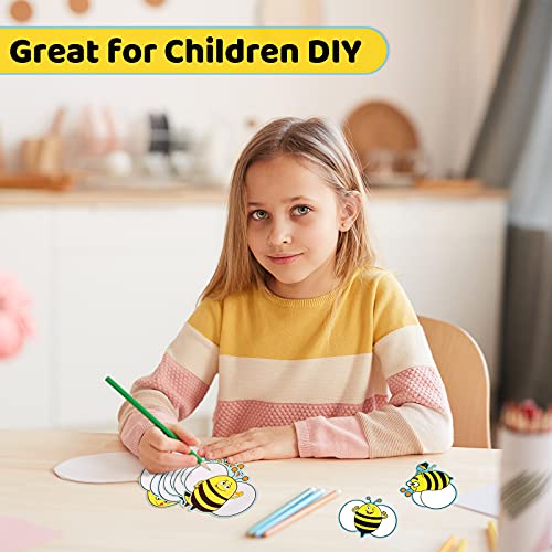 40 Pieces Bees Paper Cut-Outs for Classroom Summer Bee Theme Greeting Cutouts with Glue Point Dots Classroom Party Home Bulletin Board Decorations for Back to School Teacher's Day, 10 Designs