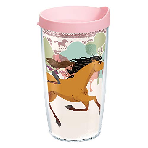 Tervis Made in USA Double Walled Universal DreamWorks Spirit Untamed Insulated Tumbler Cup Keeps Drinks Cold & Hot, 16oz, Clear