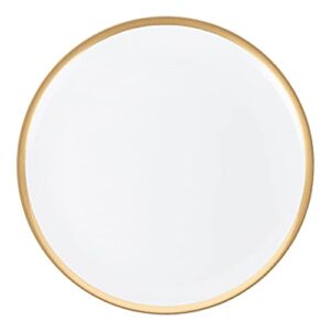 Plasticpro Plastic Serving Trays - Round Serving Platters With Gold Rim 14X14 Disposable Party DishPack of 2