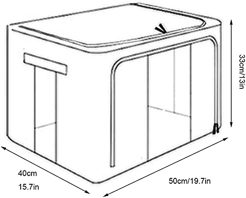 ZyHMW Large Foldable Clothing Storage Bags 3PCS, 66L Clothes Storage Bins, Thick Fabric Closet Organizers and Storage