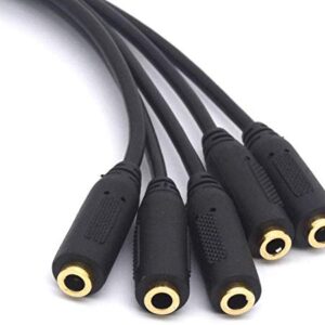 PIIHUSW 3.5mm TRRS Male to 5 TRRS Female Stereo 4-Pole Splitter Cable Converter Headphone Extender