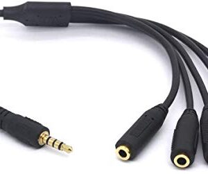 PIIHUSW 3.5mm TRRS Male to 5 TRRS Female Stereo 4-Pole Splitter Cable Converter Headphone Extender