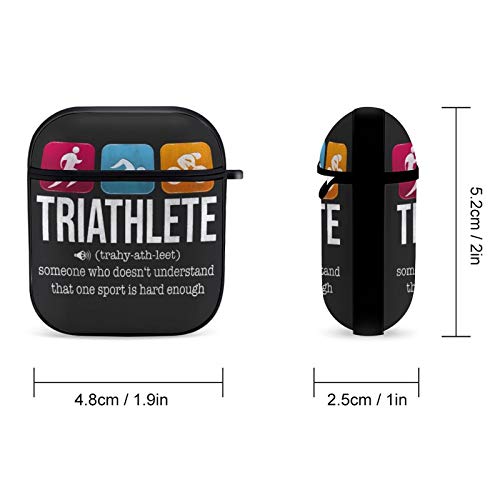 Triathlete Definition Triathlon Airpods Case Cover for Apple AirPods 2&1 Cute Airpod Case for Boys Girls Silicone Protective Skin Airpods Accessories with Keychain