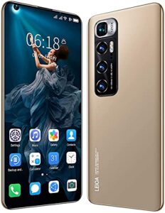 wwj 4g smartphone sim free android phones unlocked, android 10.0 octa-core 16gb rom, mobile phone, 6.8" hd full screen, 5600mah big battery,golden