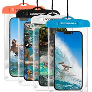 GOOSPERY [4-Pack] Universal Waterproof Phone Pouch, Underwater Cellphone Dry Case Beach Bag Compatible with iPhone 14 13 12 11 Pro Max Mini Xs XR, Galaxy S23 S22 S21 S20 Ultra Note20 up to 6.8"