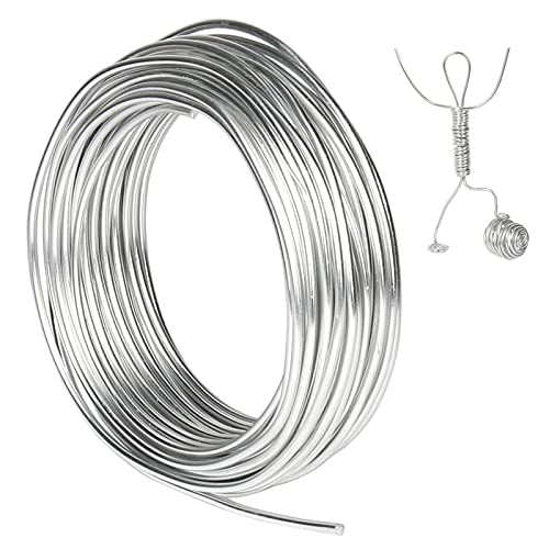 Tenn Well 9 Gauge Aluminum Wire, 50 Feet 3mm Bendable Armature Wire, Metal Craft Wire for Sculpting, Armature, Jewelry Making, Molding, Wire Weaving and Wrapping