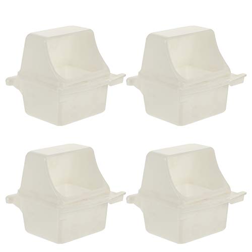 4pcs Bird Water Bowls Bird Feeding Cage Plastic Cups Large Bird Feeding Boxes for Parakeet Cockatiel Conure Lovebird Canary Budgie Macaw African Grey Small Animals Feeder Cockatoo Bird Food Bowl