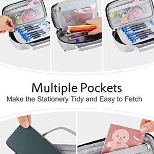 Kalokey Pencil Case Large Capacity with Double Zippers, Multipurpose Stationery Bag Pen Pouch Marker Holder Organizer Tool Bag Makeup Bag, Portable for School Home College Office