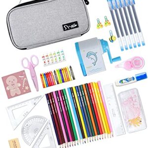 Kalokey Pencil Case Large Capacity with Double Zippers, Multipurpose Stationery Bag Pen Pouch Marker Holder Organizer Tool Bag Makeup Bag, Portable for School Home College Office