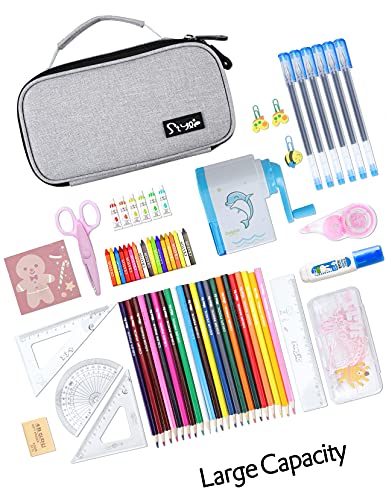 Kalokey Pencil Case Large Capacity with Double Zippers, Multipurpose Stationery Bag Pen Pouch Marker Holder Organizer Tool Bag Makeup Bag, Portable for School Home College Office