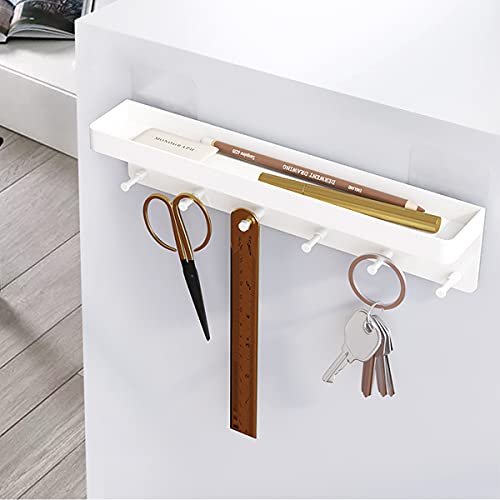 Skmkicny 6 Hooks Key Holder for Wall, Mail Organizer Wall Mount with Key Hooks, Key Rack Organizer for Hallway, Entryway, Kitchen, Bathroom (White)