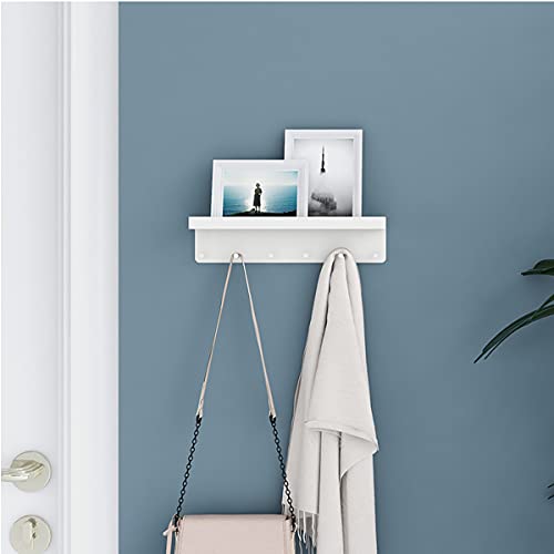 Skmkicny 6 Hooks Key Holder for Wall, Mail Organizer Wall Mount with Key Hooks, Key Rack Organizer for Hallway, Entryway, Kitchen, Bathroom (White)