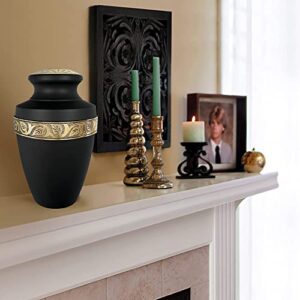 Trupoint Memorials Cremation Urns for Human Ashes - Decorative Urns, Urns for Human Ashes Female & Male, Urns for Ashes Adult Female, Funeral Urns - Black, Extra Large