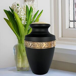 Trupoint Memorials Cremation Urns for Human Ashes - Decorative Urns, Urns for Human Ashes Female & Male, Urns for Ashes Adult Female, Funeral Urns - Black, Extra Large