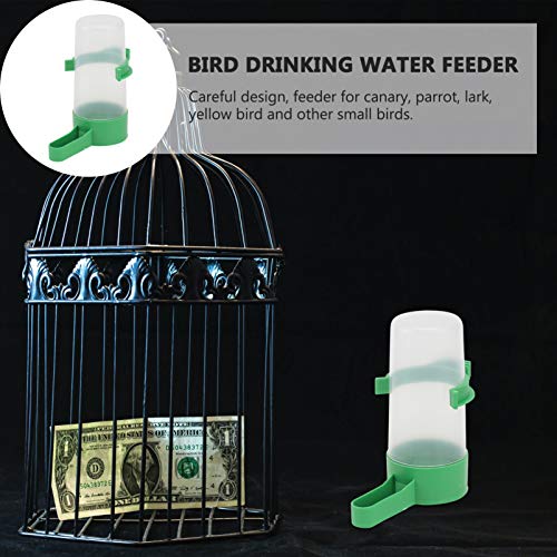 generic 1Set Birds Water Dinking Feeder Bird Water Container Automatic Water Machine Plastic Feeding Supplies Water Feeder Bottle Cage Supply for Home Garden