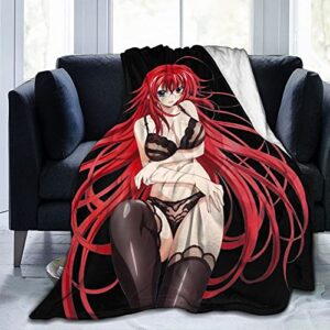 grtswp high school dxd throw blanket rias gremory blanket bedroom air conditioning blanket 60x50, black