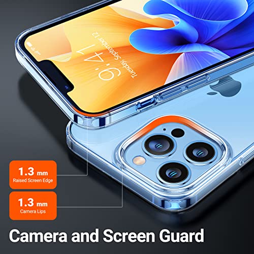 TORRAS Crystal Clear Compatible for iPhone 13 Pro Case 6.1 Inch, Non Yellowing Slim Fit Ultra Thin Flexible Silicone TPU Shockproof Compatible for iPhone 13 Pro Case, Crystal Clear